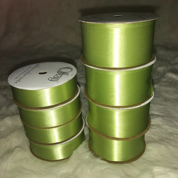 Offray | Office | 8 Rolls Chartreuse Green Satin Ribbon New | Poshmark